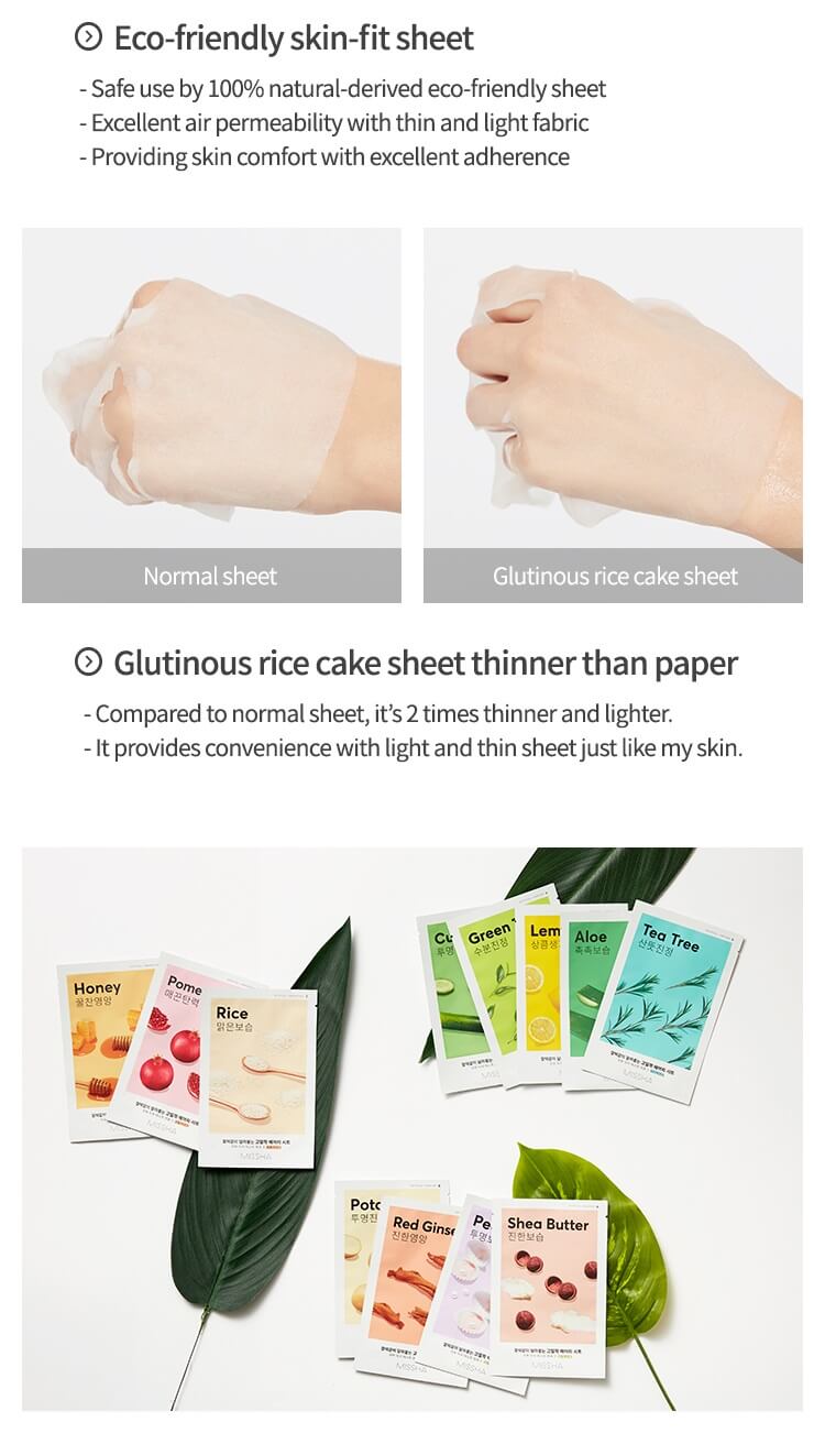 Missha - Airy Fit Sheet Mask (12 Types) (1pc) - K-Beauty – Keoji