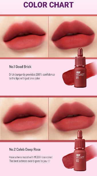 Peripera - Ink The Velvet (34 Colours ) (1pc) - K-Beauty – Keoji